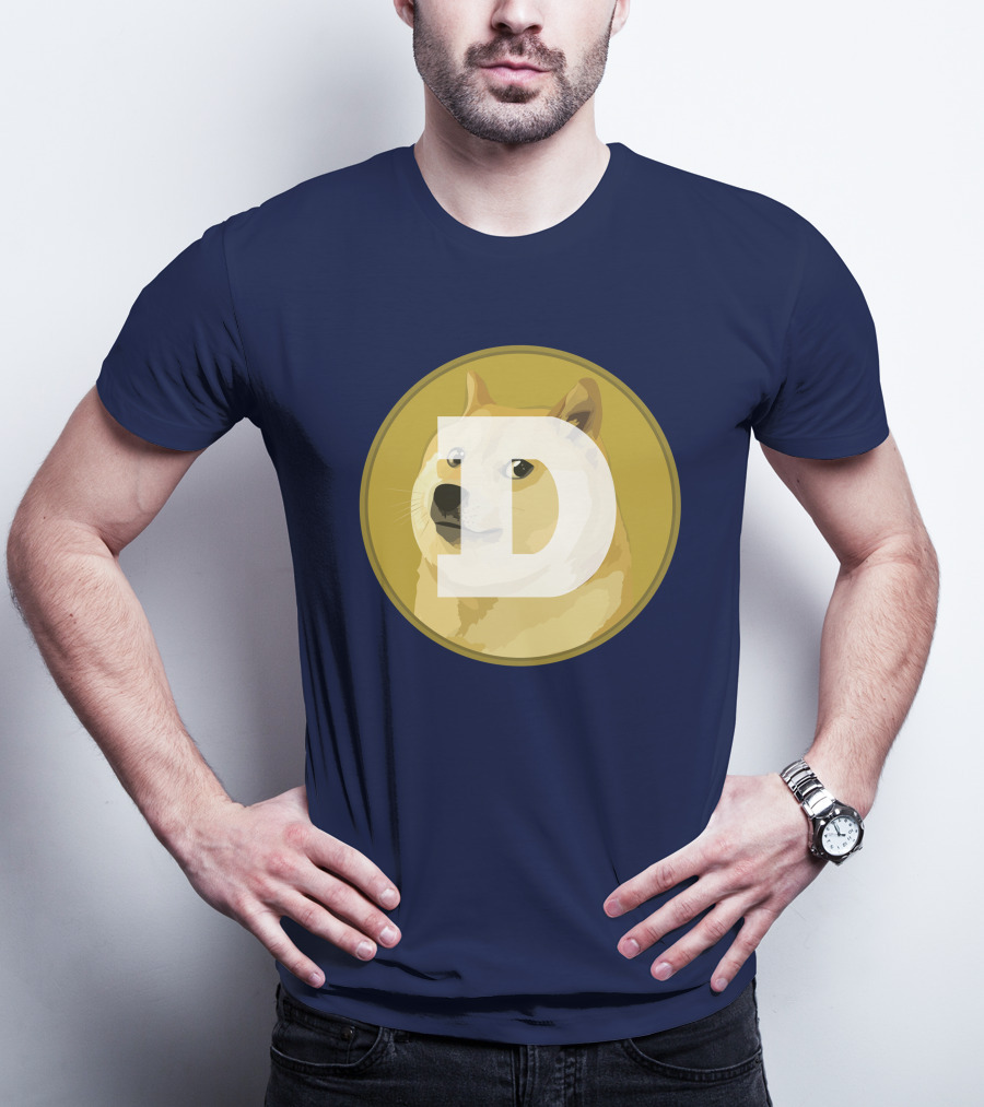 Dogecoin Dog Meme Cryptocurrency Icon D Letter T-Shirt