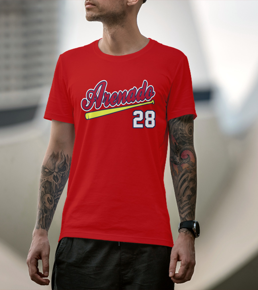 Arenado 28 Cardinals Baseball Bat Jersey T-Shirt