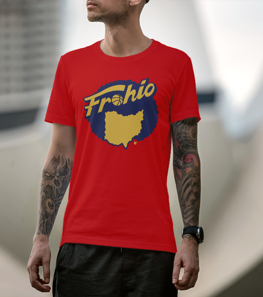 Frohio Ohio Basketball Map Silhouette Red T-Shirt