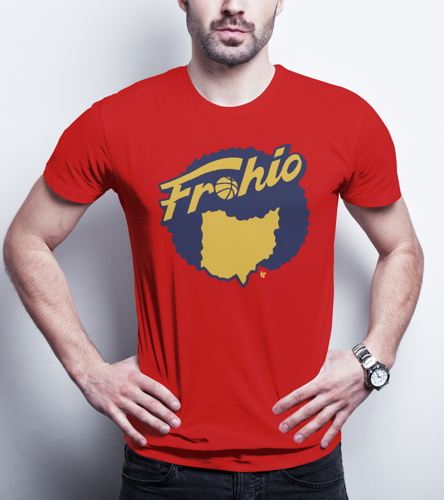 Frohio Ohio Basketball Map Silhouette Red T-Shirt
