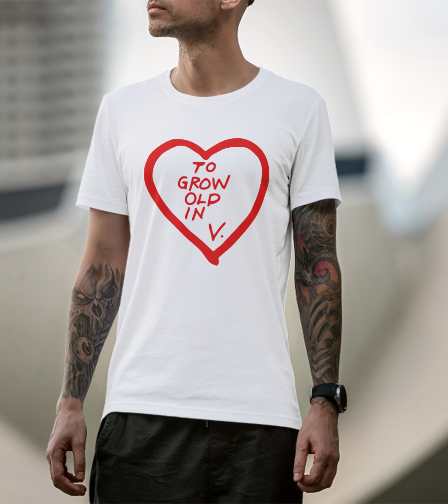 Wandavision To Grow Old In Love Red Heart Design V T-Shirt