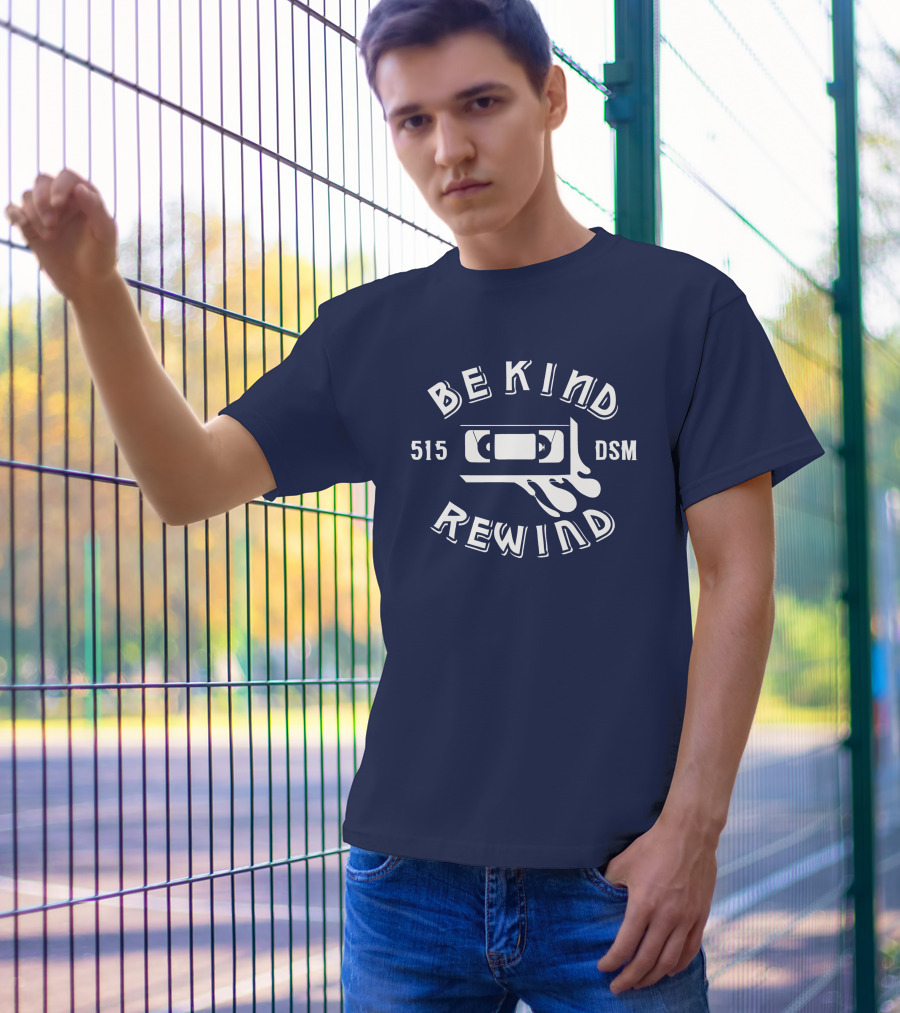 Be Kind Rewind 515 DSM VHS Tape Des Moines T-Shirt