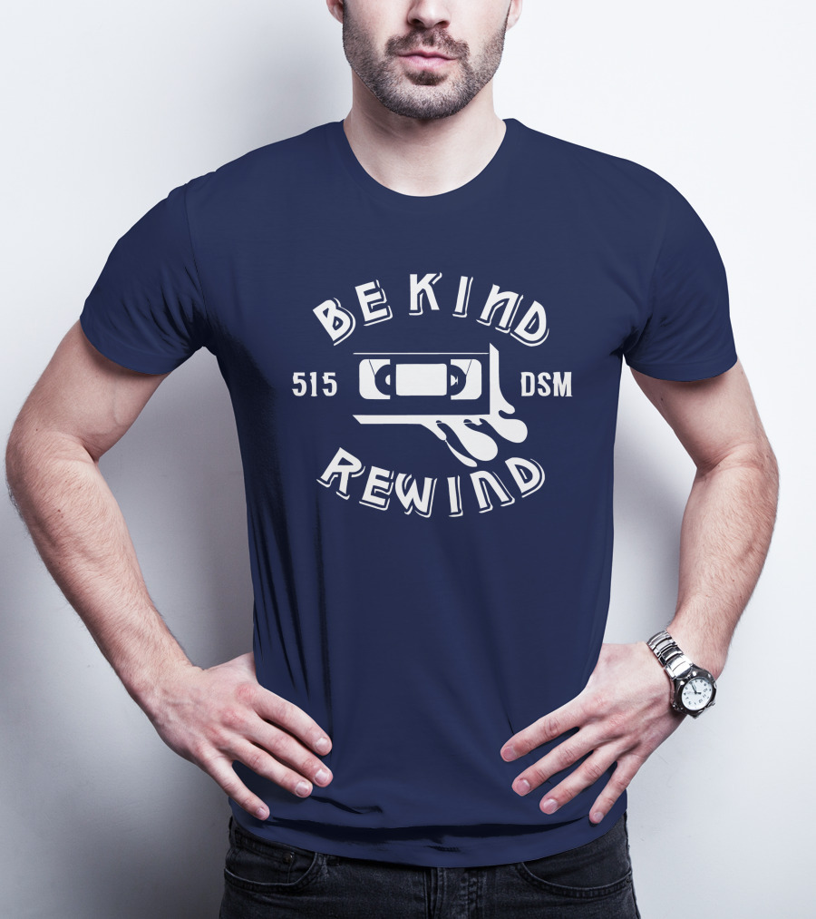 Be Kind Rewind 515 DSM VHS Tape Des Moines T-Shirt