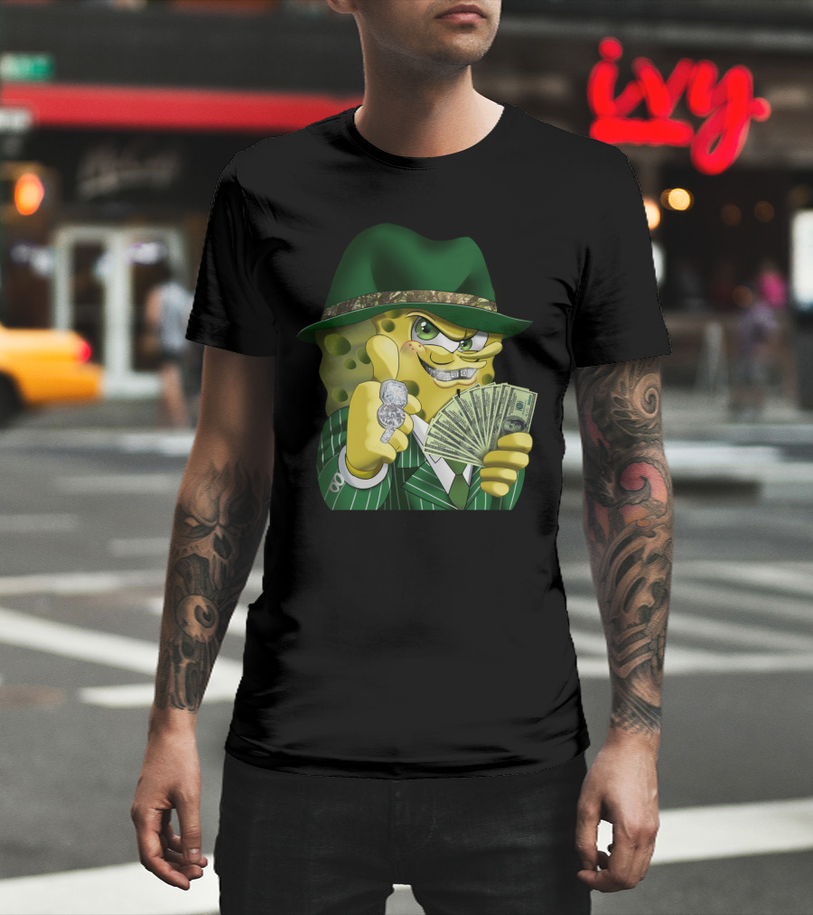 Gangster Spongebob Money And Bling T-Shirt
