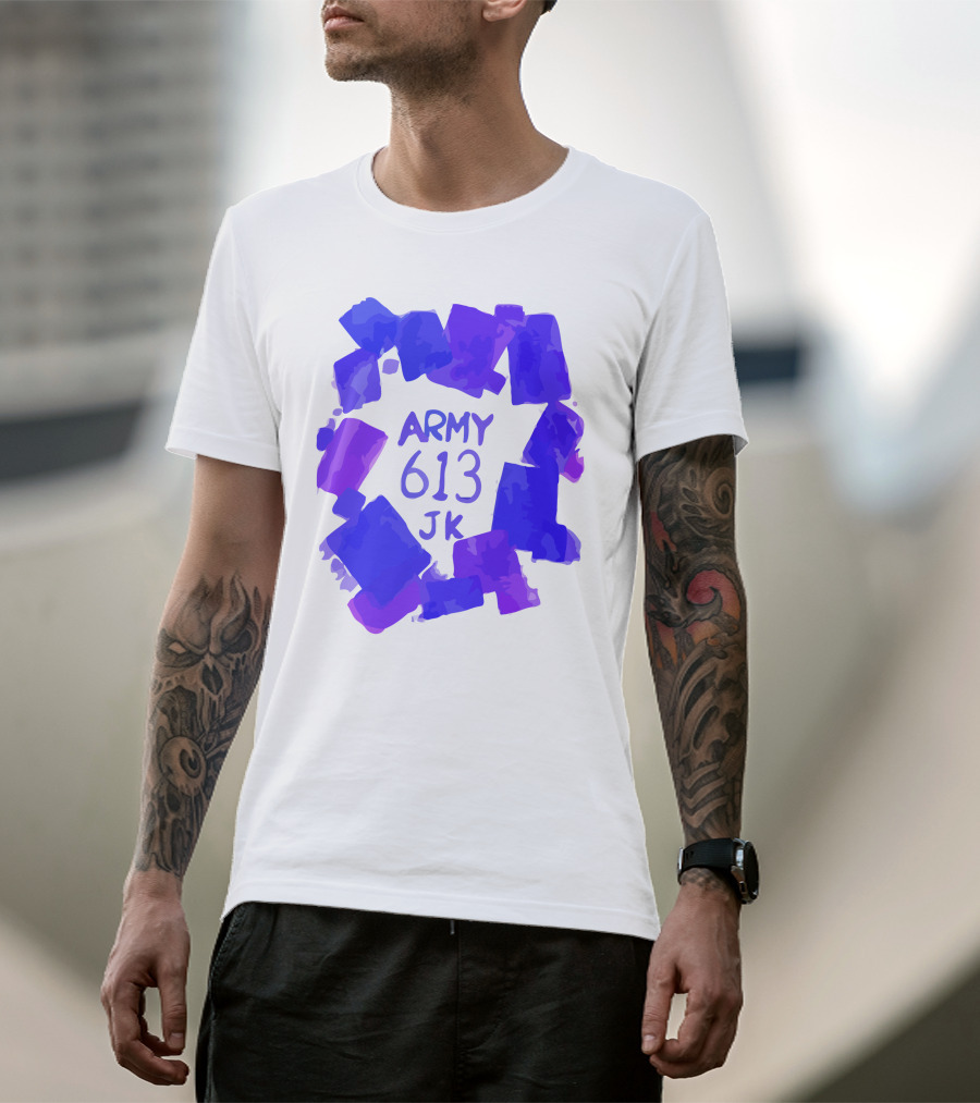 BTS ARMY 613 JK Purple Abstract T-Shirt