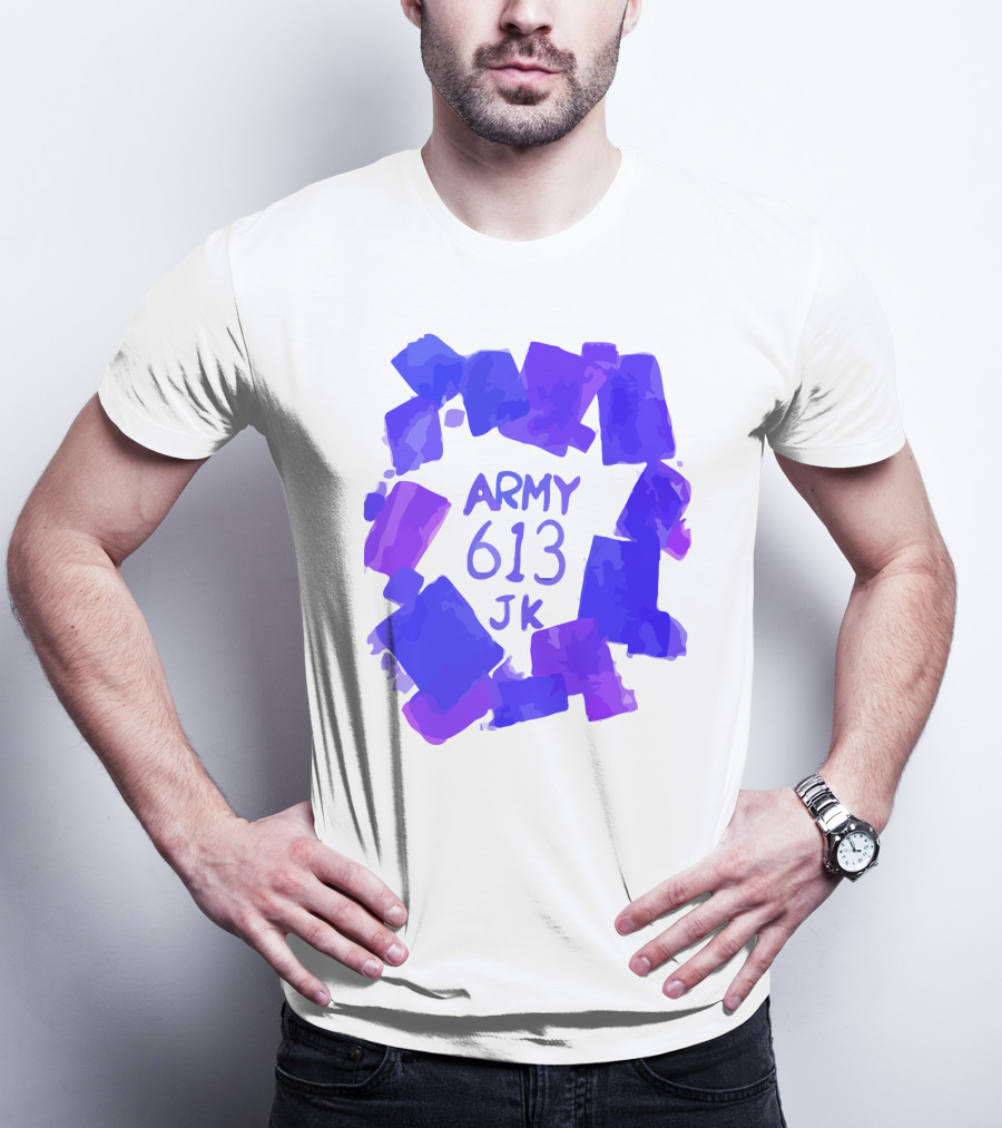 BTS ARMY 613 JK Purple Abstract T-Shirt