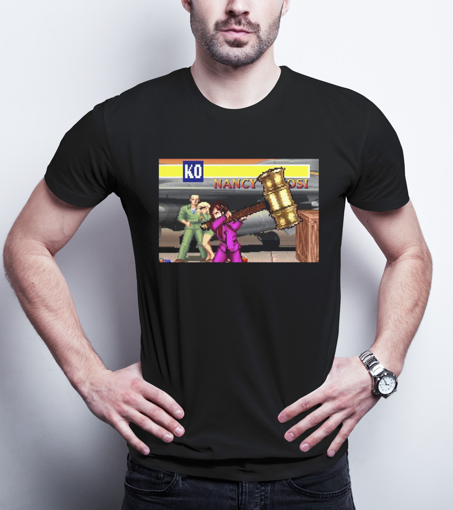 Nancy Pelosi KO Street Fighter Game Parody Scene T-Shirt