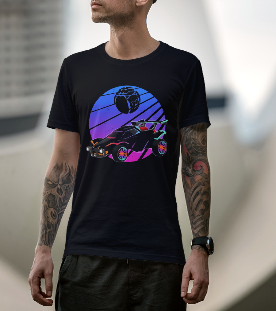 Rocket Soccer Car League Vibrant Distressed Gamer T-Shirt