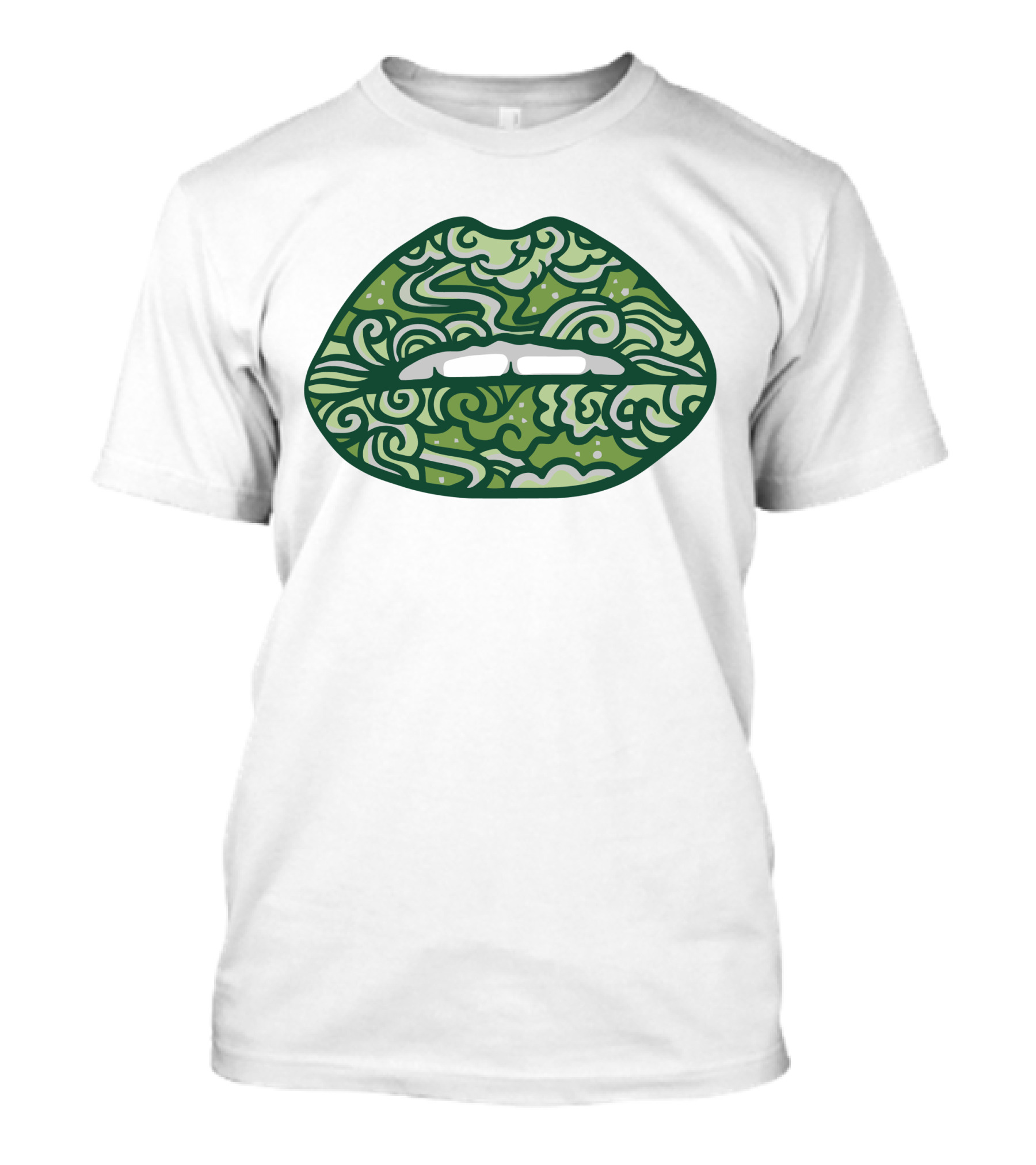 LXS TV Paisley Lips Green T-Shirt