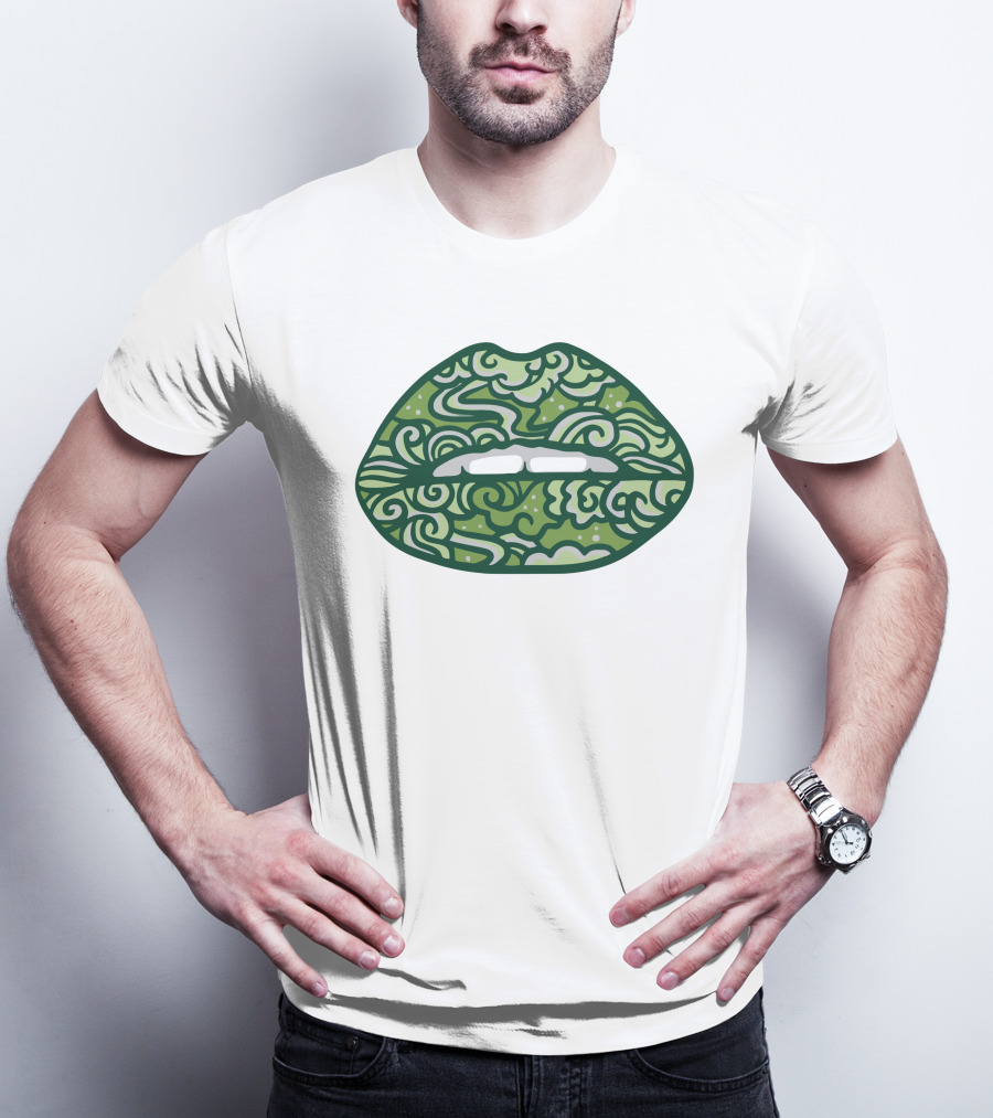 LXS TV Paisley Lips Green T-Shirt