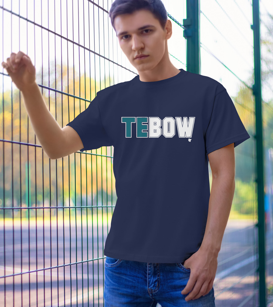 TEBOW Tim Tebow Dark Blue Block Lettering T-Shirt