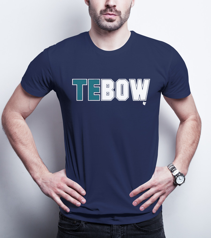 TEBOW Tim Tebow Dark Blue Block Lettering T-Shirt
