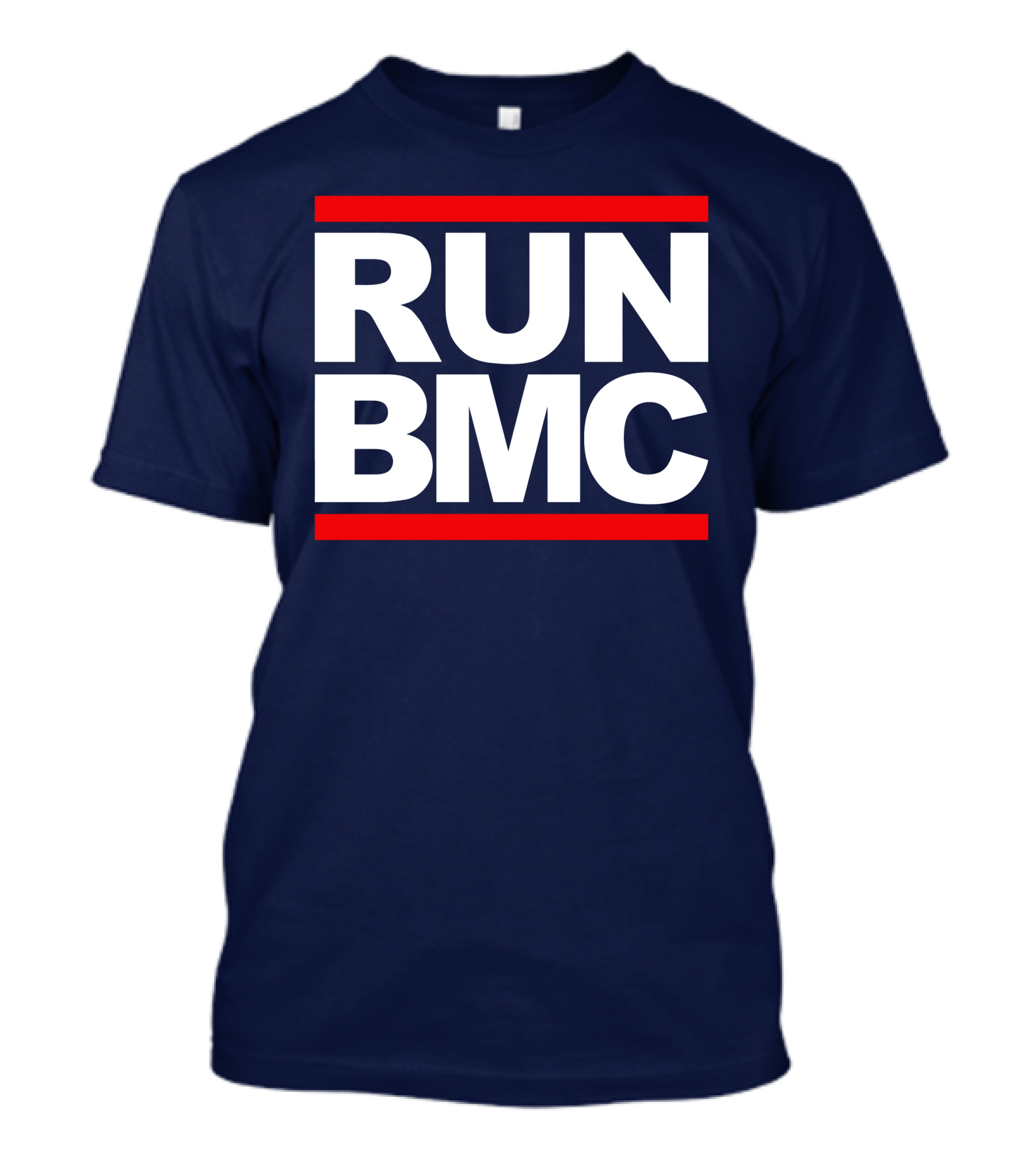 RUN BMC Bold White Text With Red Bars T-Shirt