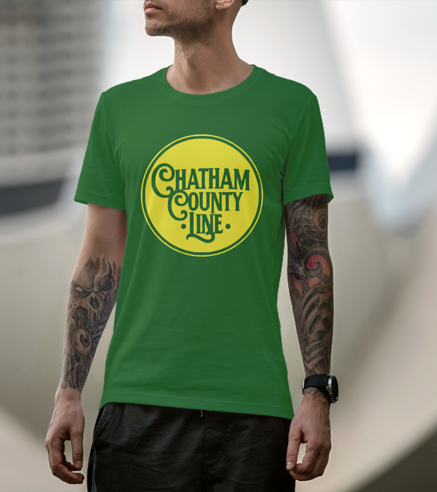 Chatham County Line Vintage Circle Logo On Green Background T-Shirt