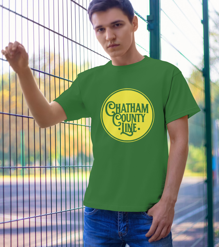 Chatham County Line Vintage Circle Logo On Green Background T-Shirt