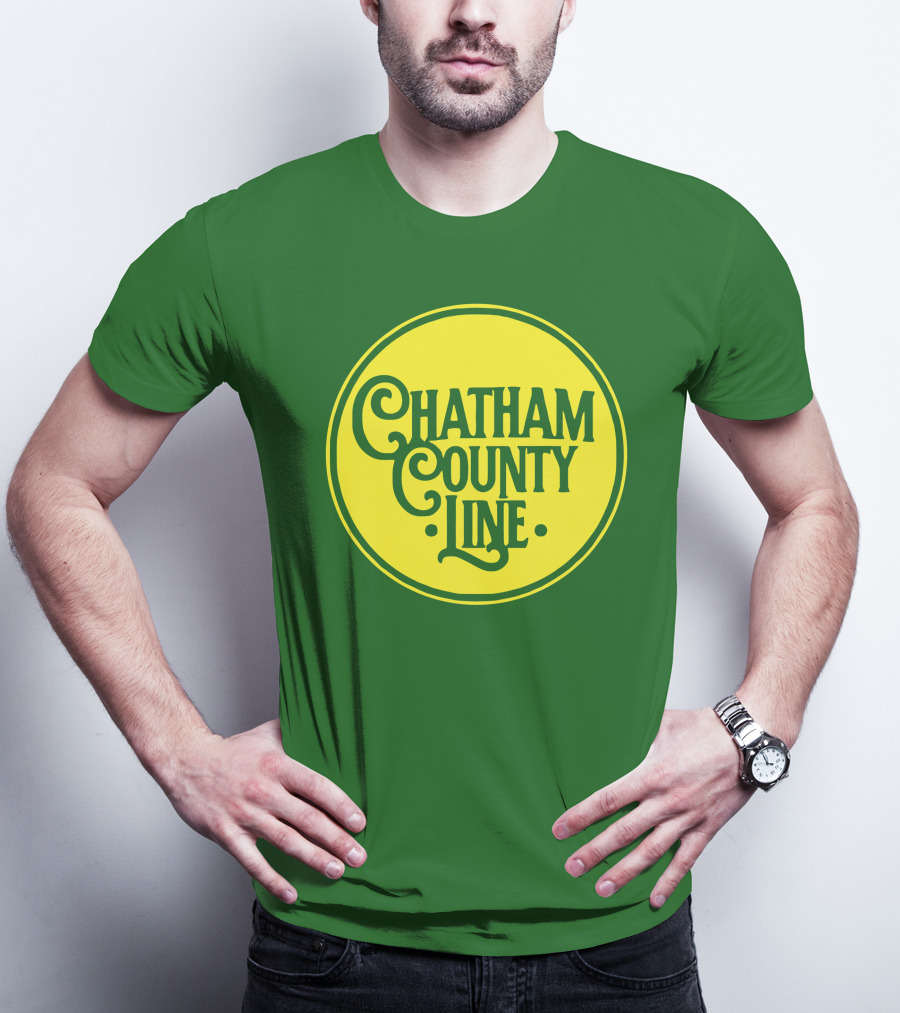 Chatham County Line Vintage Circle Logo On Green Background T-Shirt