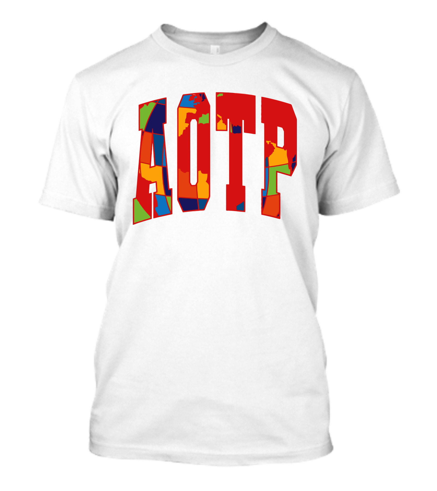 AOTP Bold Multicolor Lettering T-Shirt