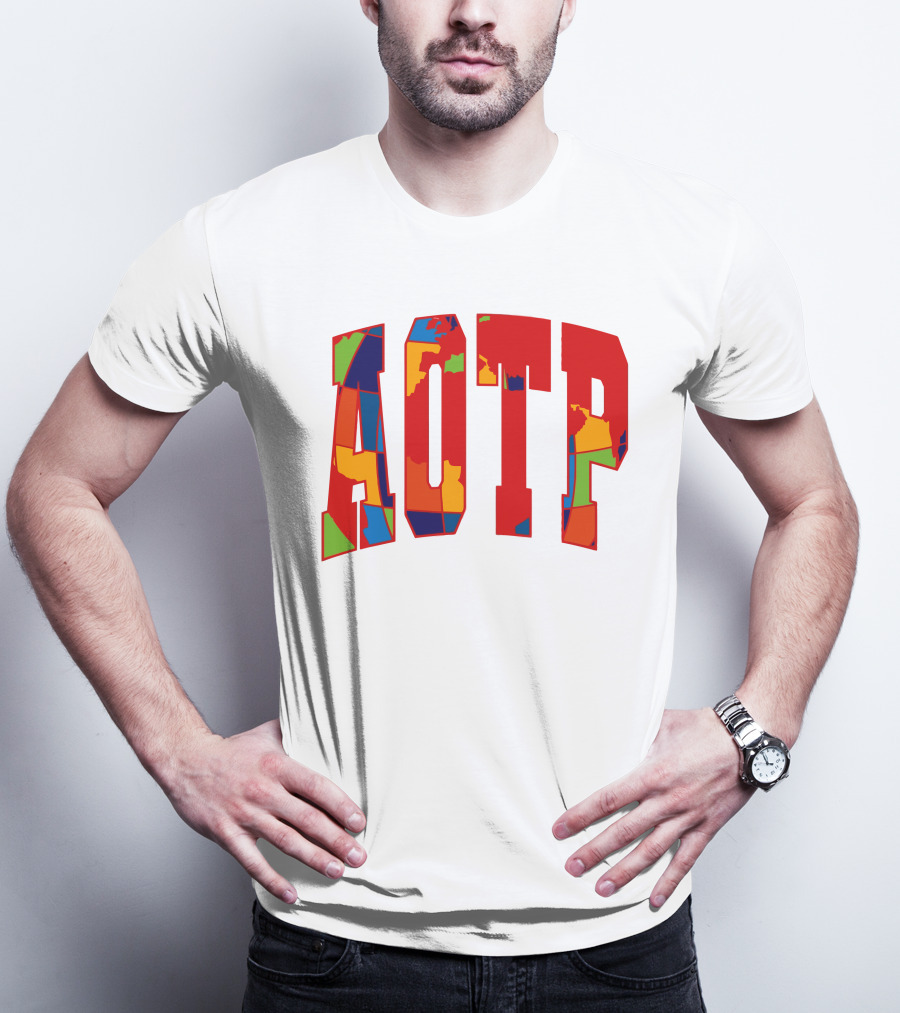 AOTP Bold Multicolor Lettering T-Shirt