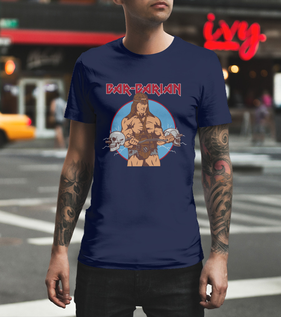 Arnold Schwarzenegger Barbarian Skull Warrior Lifting Barbarian's Official Store T-Shirt