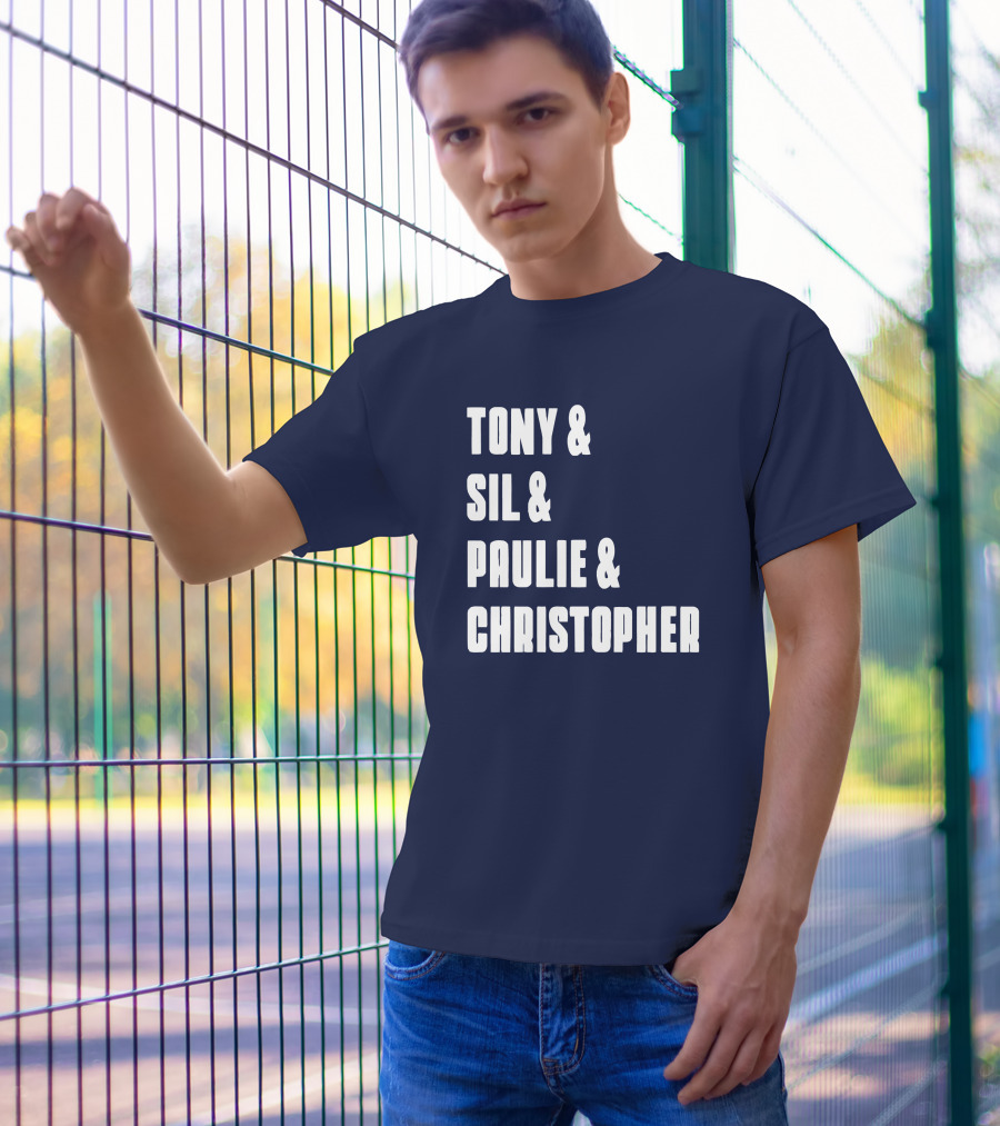 Tony And Sil And Paulie And Christopher Sopranos Characters T-Shirt