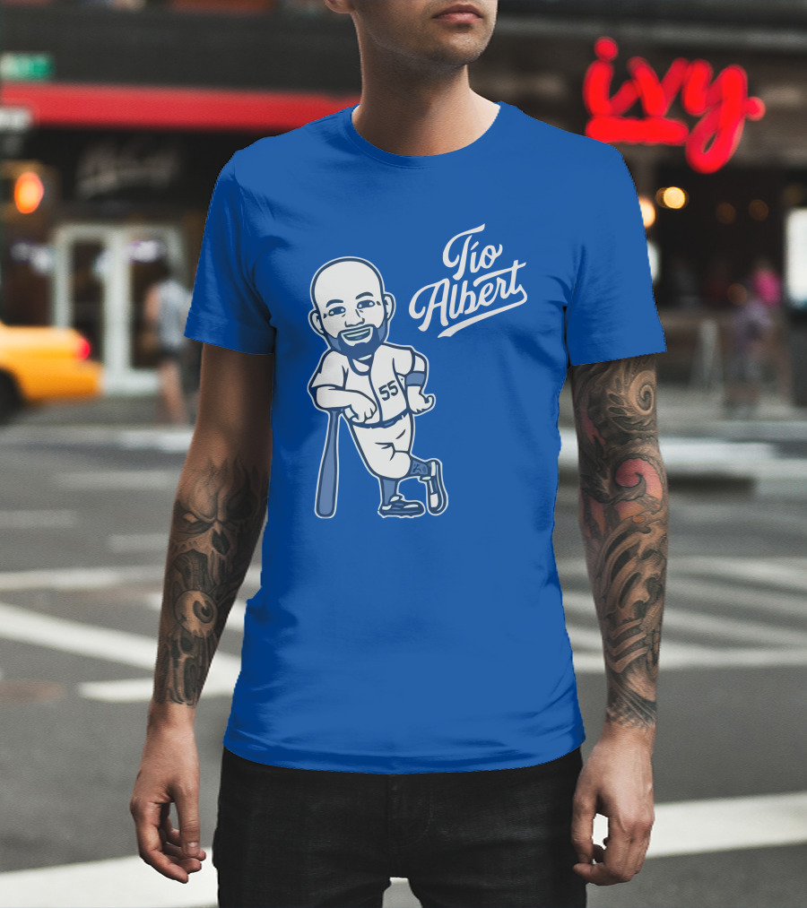 Los Angeles Baseball Tio Albert 55 Cartoon Character T-Shirt