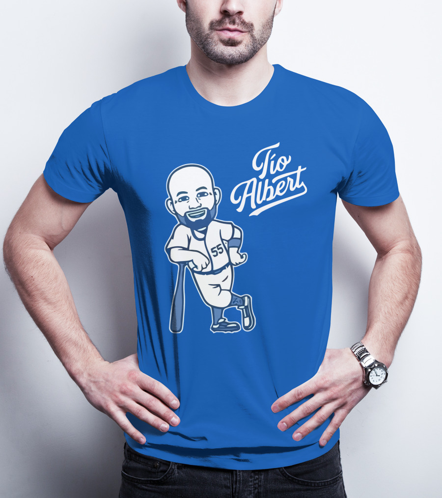 Los Angeles Baseball Tio Albert 55 Cartoon Character T-Shirt