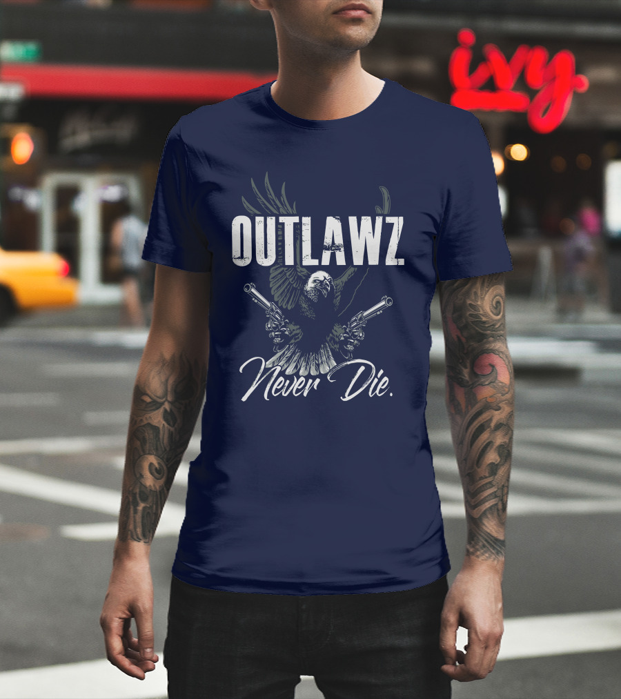OUTLAWZ Never Die Eagle Guns T-Shirt