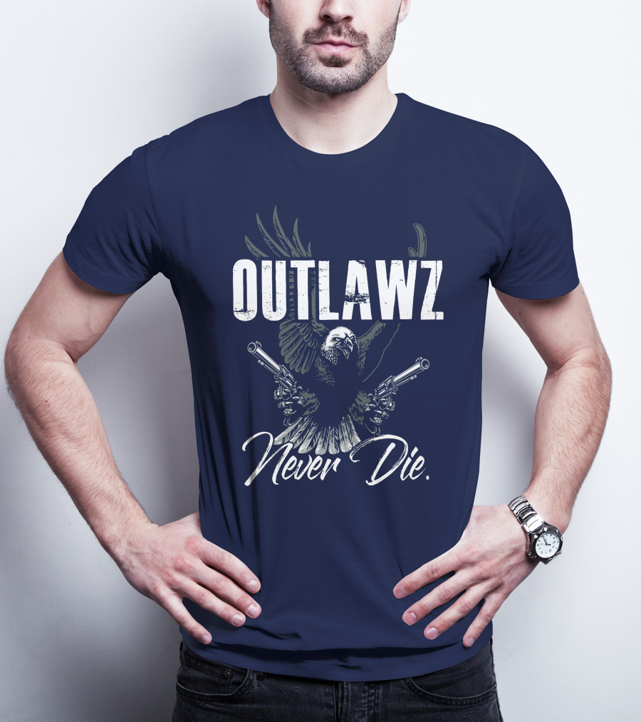 OUTLAWZ Never Die Eagle Guns T-Shirt