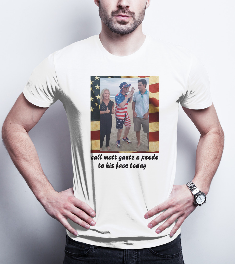 Call Matt Gaetz A Peedo To His Face Today American Flag Beach Photo T-Shirt