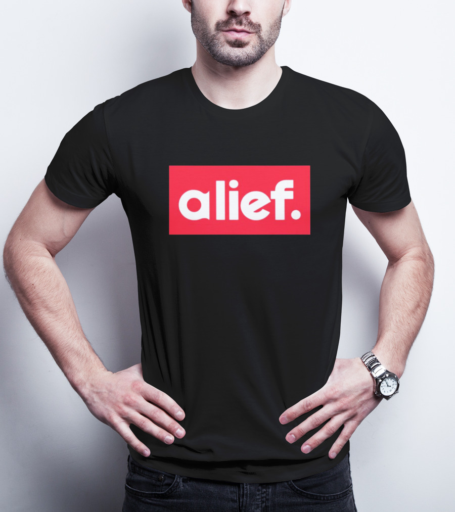 Alief Box Logo Red And Black T-Shirt