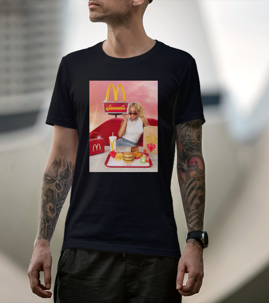 Saweetie Meal McDonald's Promo Featuring Iconic Branding And Menu Items T-Shirt