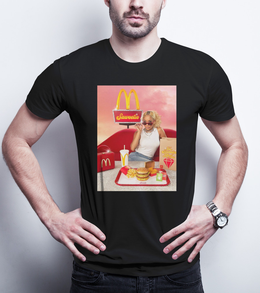 Saweetie Meal McDonald's Promo Featuring Iconic Branding And Menu Items T-Shirt