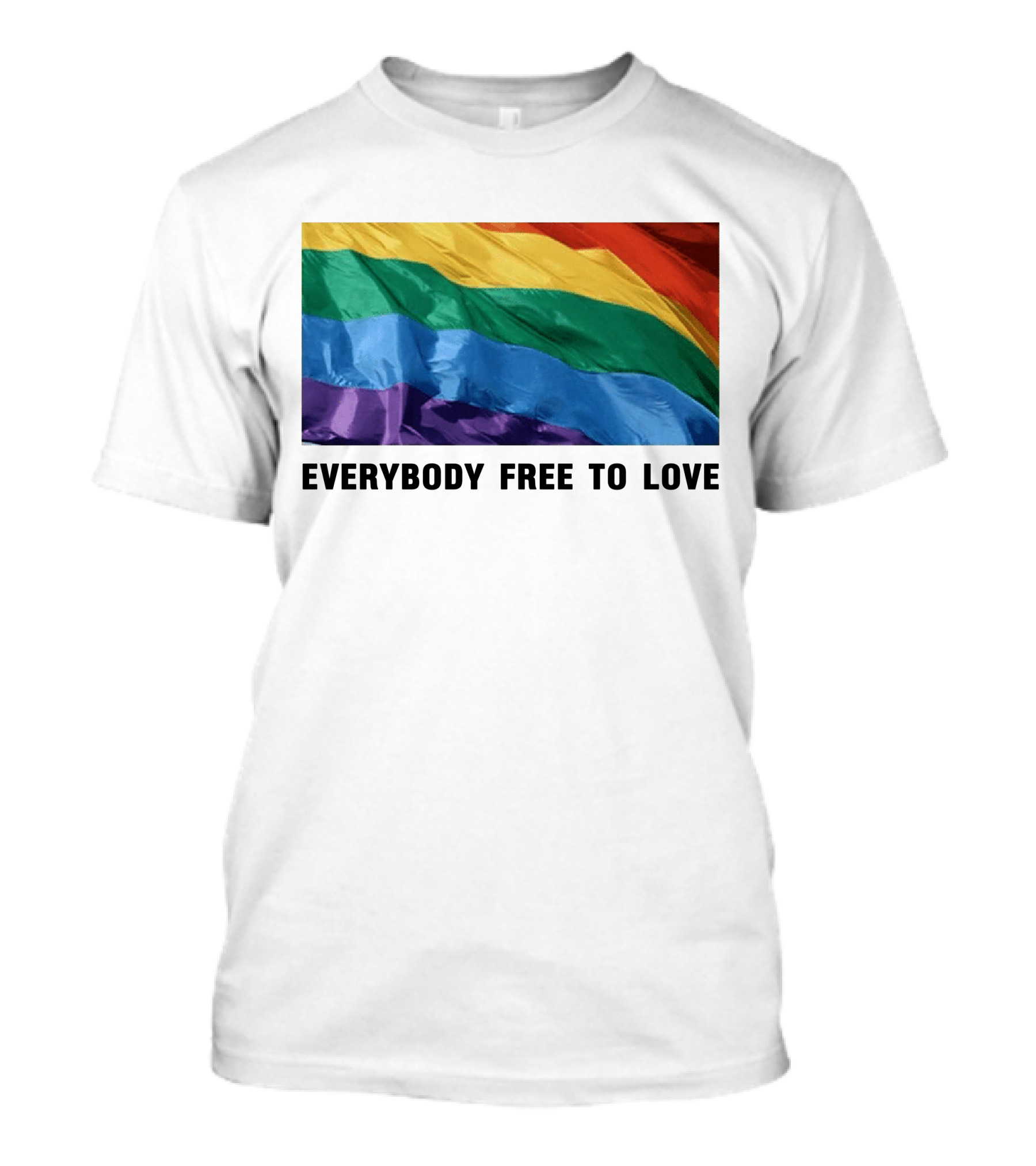 Everybody Free To Love Pride Rainbow Flag T-Shirt