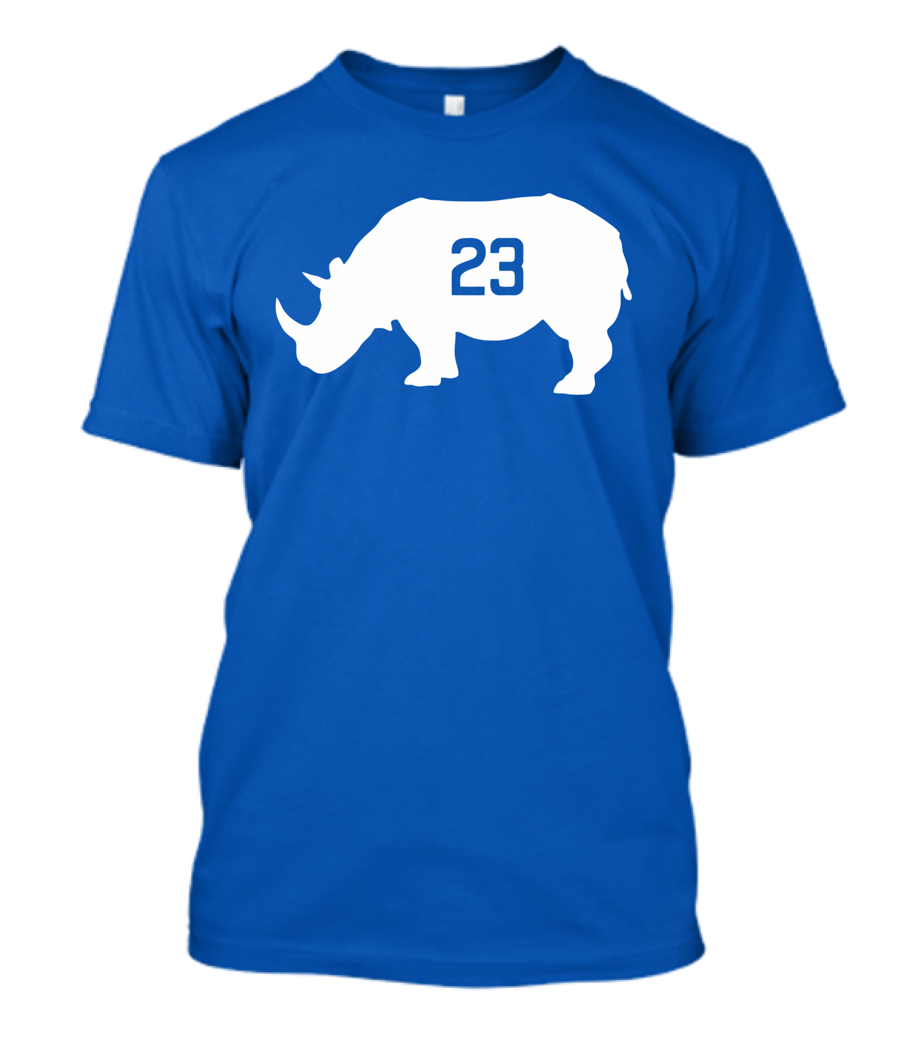 23 Rhino Silhouette Blue Background T-Shirt