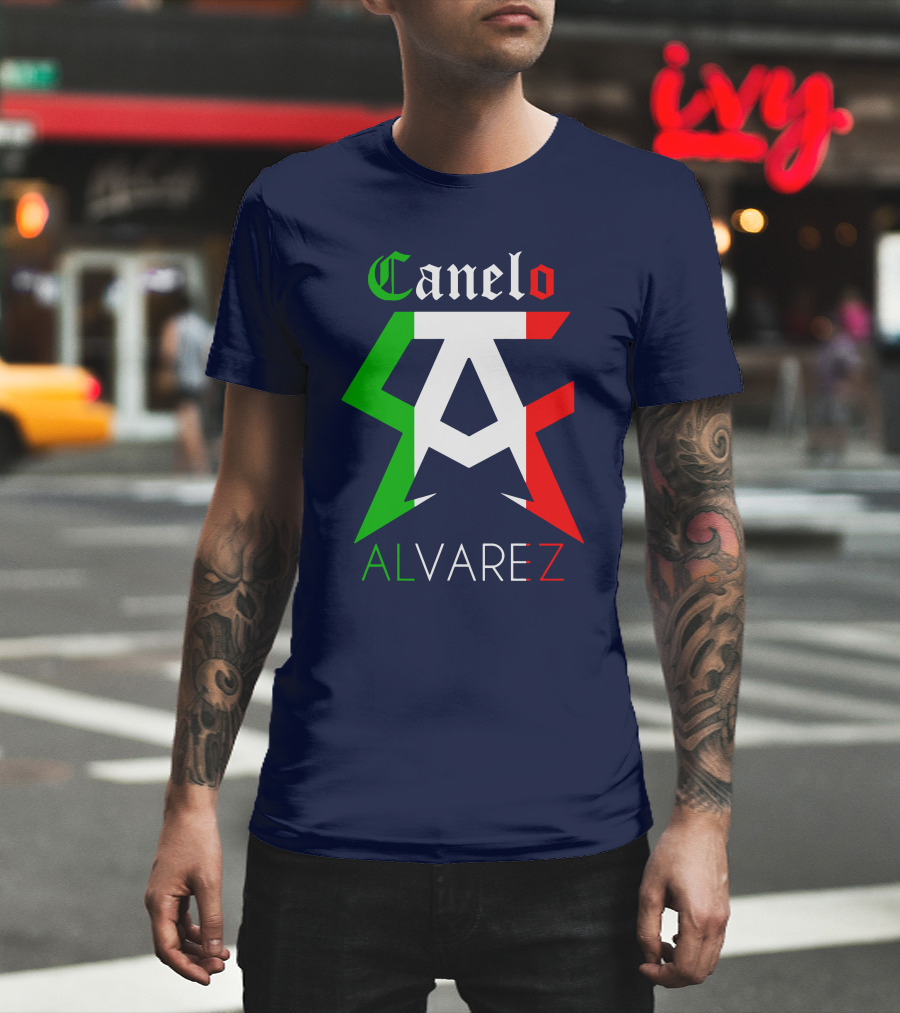 Canelo Alvarez Logo Mexican Flag Colors CA Initials T-Shirt