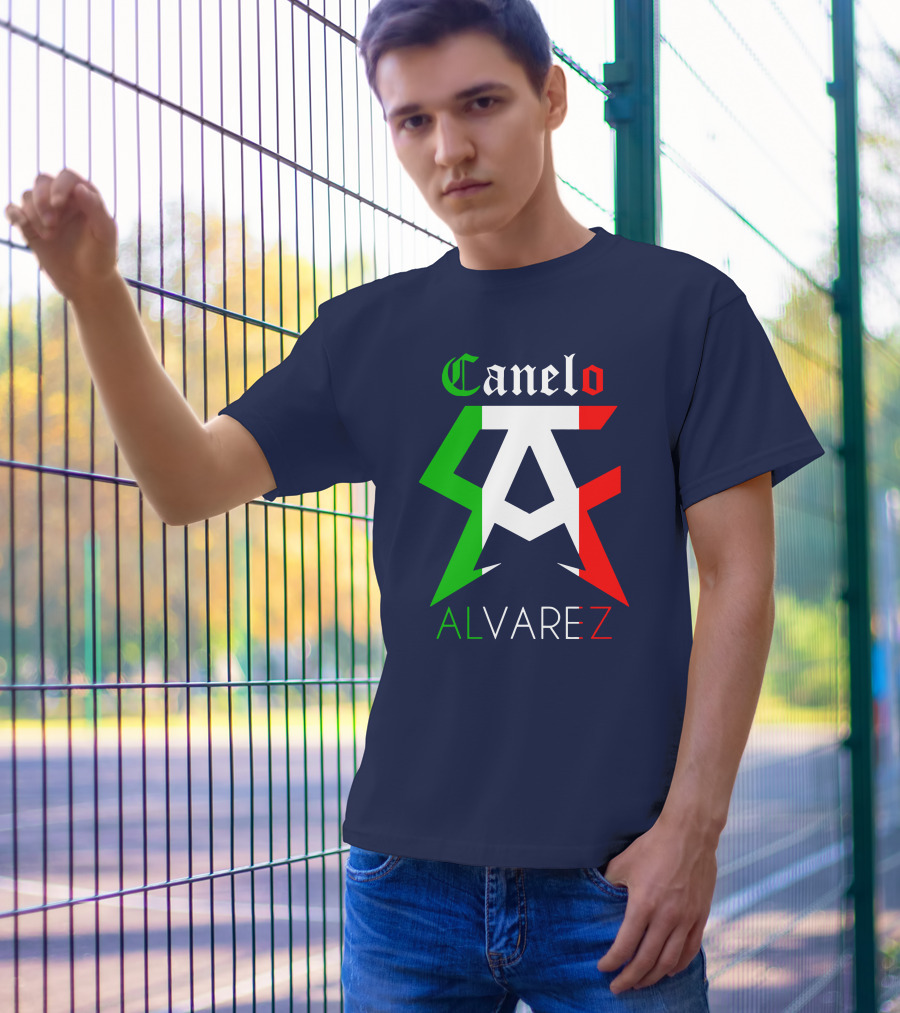 Canelo Alvarez Logo Mexican Flag Colors CA Initials T-Shirt