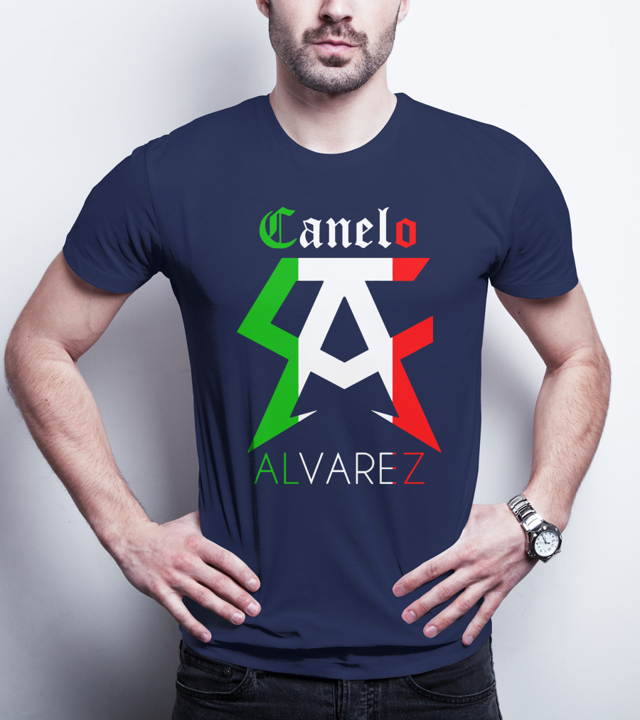 Canelo Alvarez Logo Mexican Flag Colors CA Initials T-Shirt