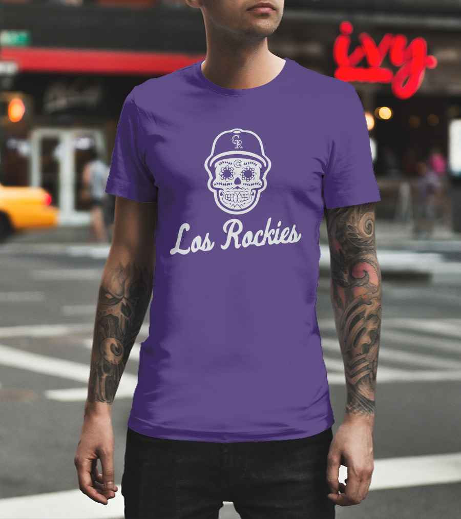 Los Rockies Calavera Sugar Skull Baseball Hat T-Shirt