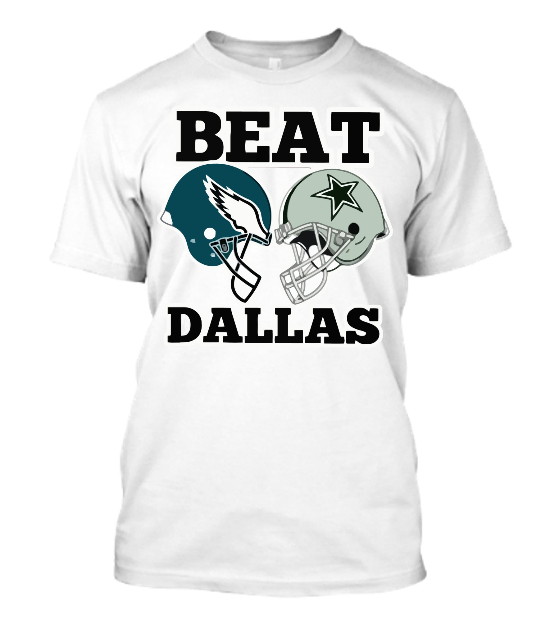 Beat Dallas Eagles Cowboys Football Helmets T-Shirt