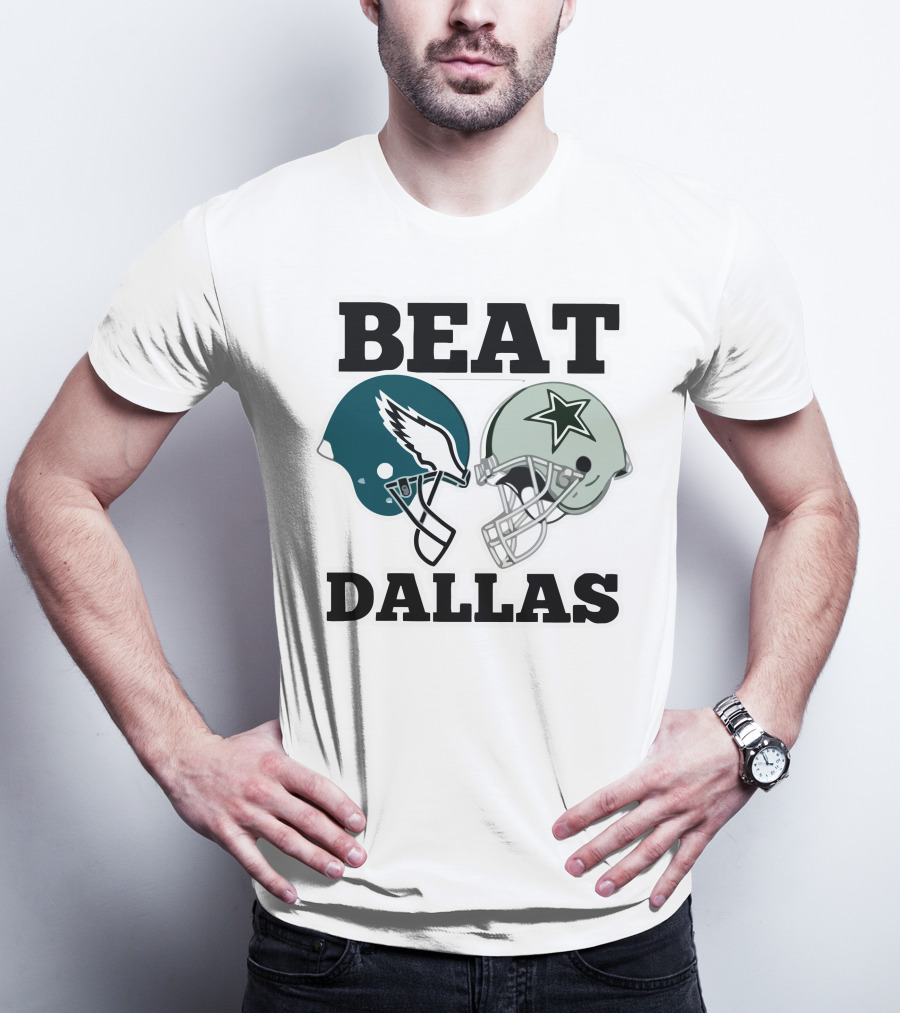 Beat Dallas Eagles Cowboys Football Helmets T-Shirt