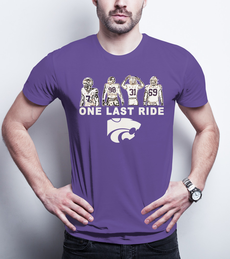 K-State Football One Last Ride Wildcats Players T-Shirt
