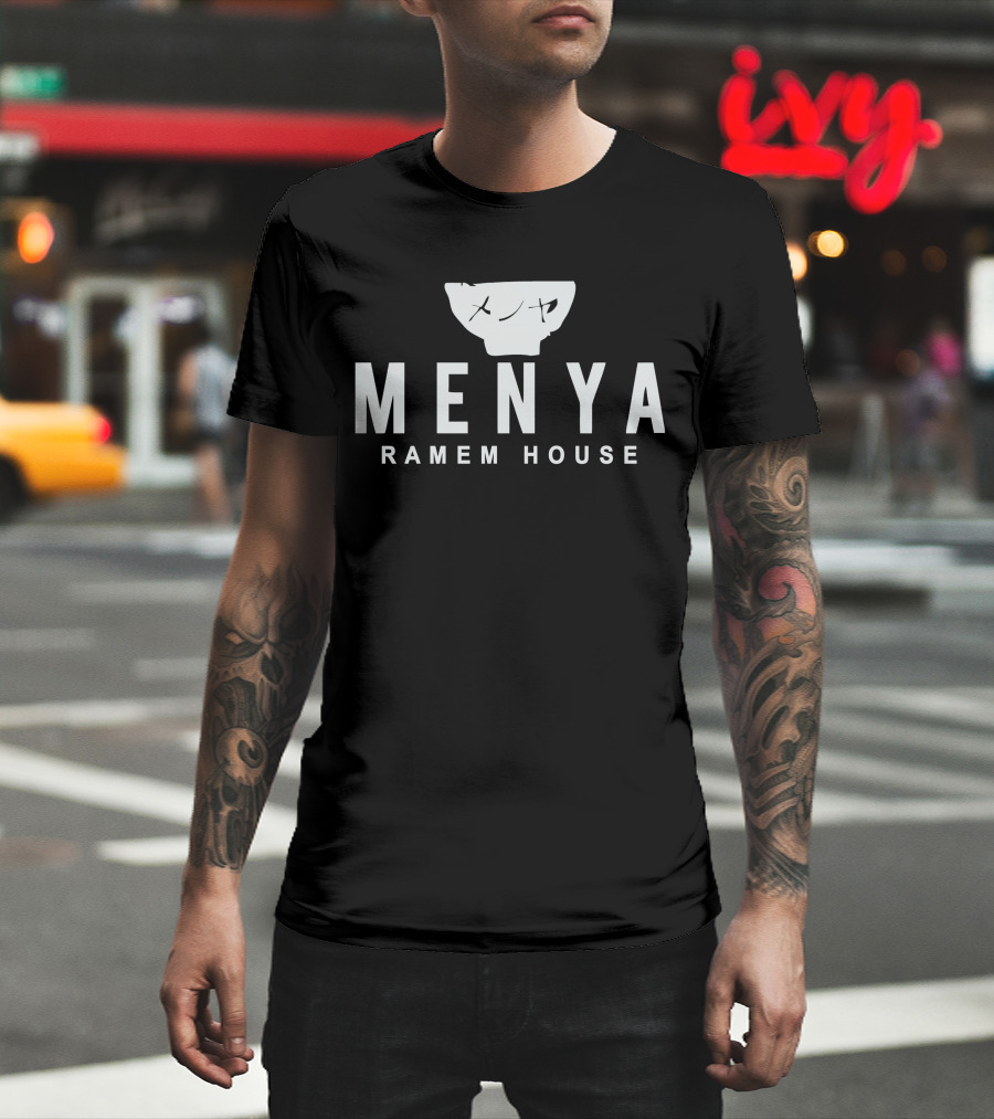 Menya Ramen House Bowl And Text T-Shirt