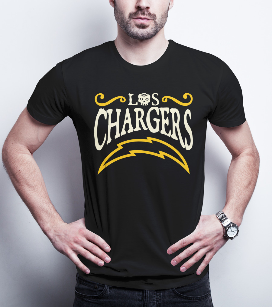 Los Chargers Skull Lightning T-Shirt