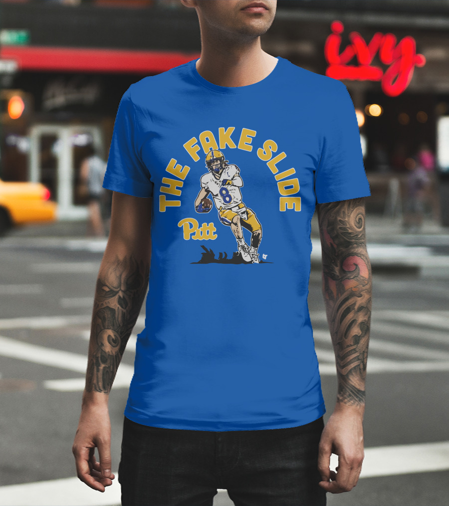 Pitt Kenny Pickett The Fake Slide Football Action T-Shirt