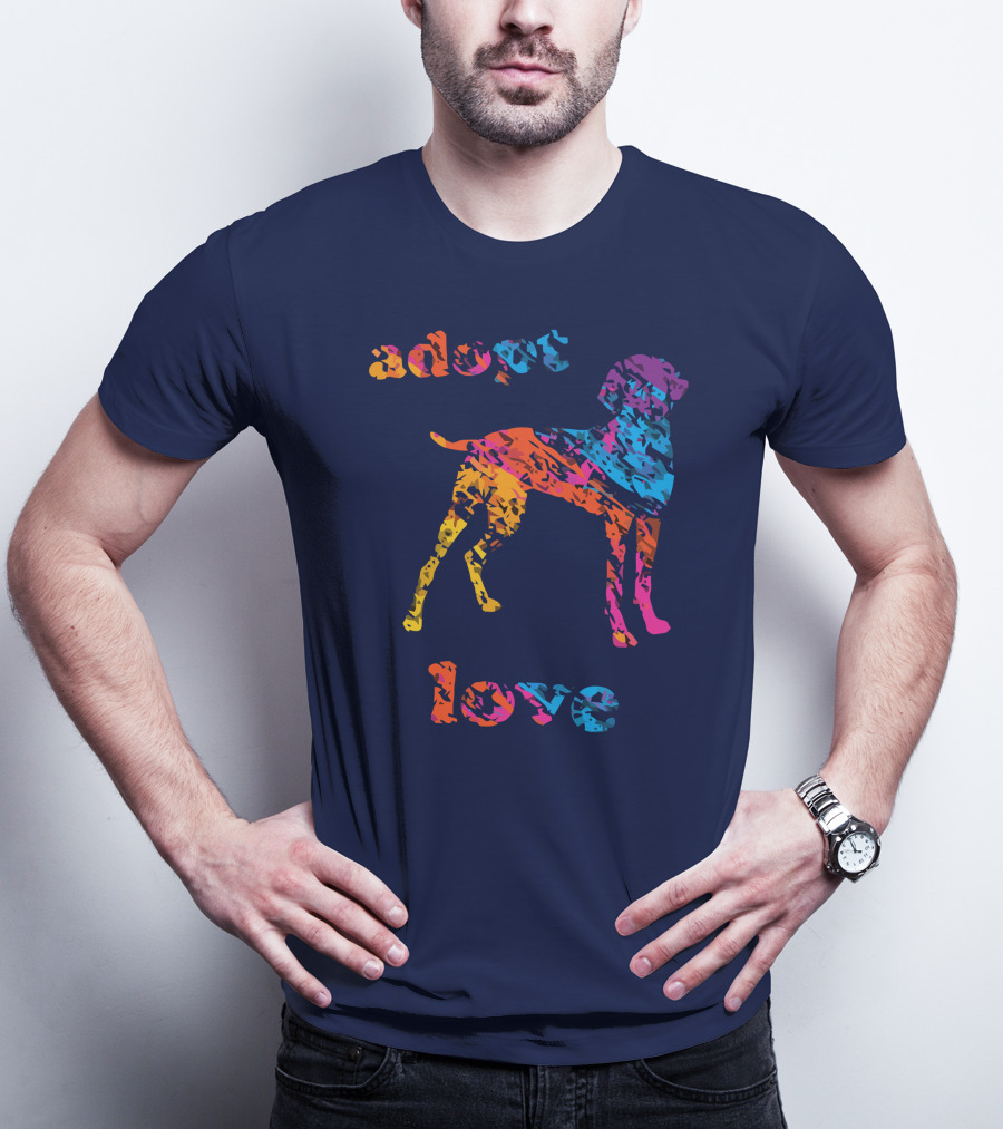 Adopt Love Rescue Dog Colorful T-Shirt
