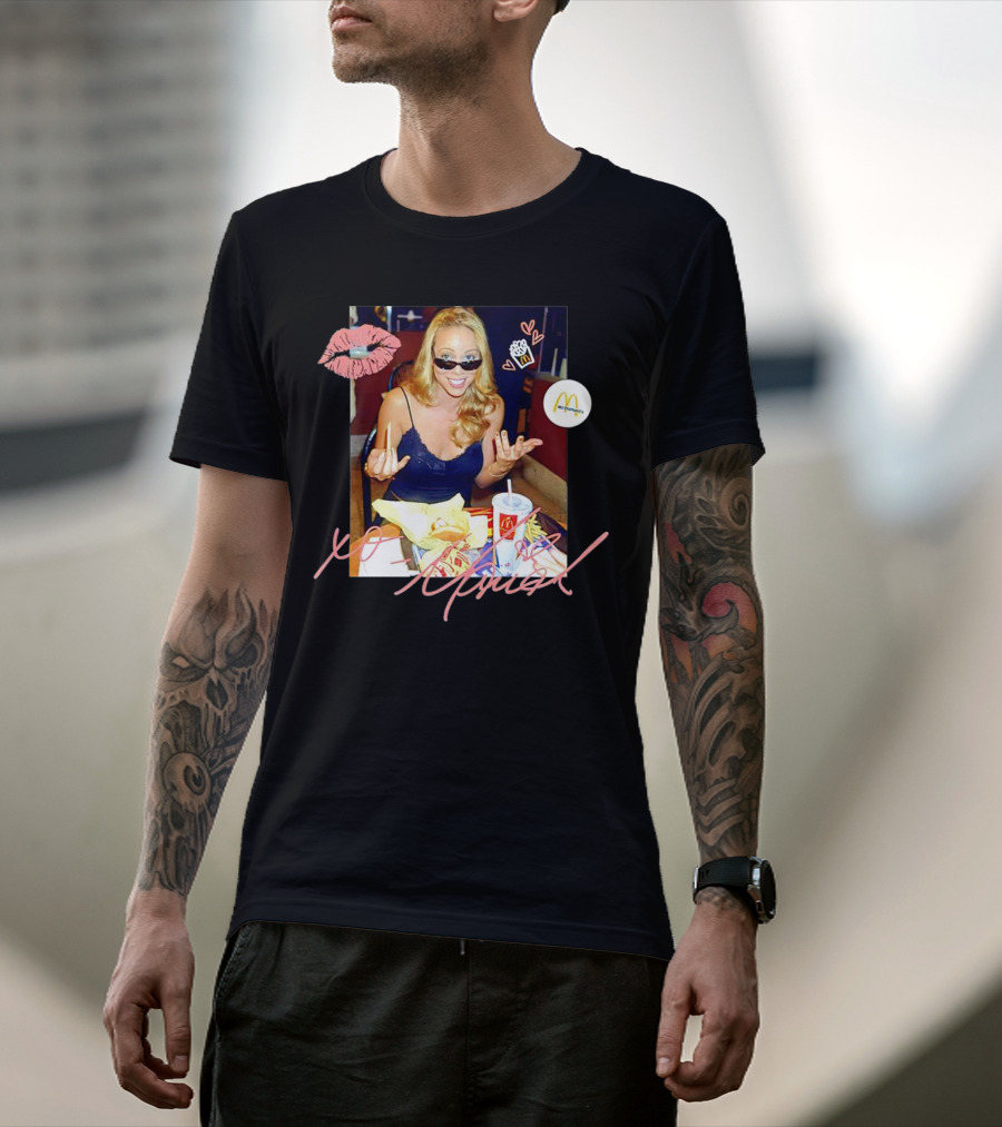 XO Mariah McDonald's Meal Lips Fries Cup T-Shirt