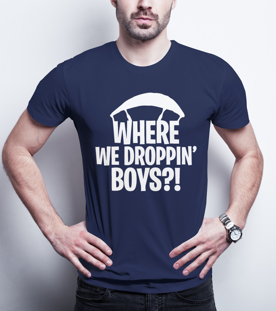 Go All Out Adult Where We Droppin' Boys Parachute T-Shirt