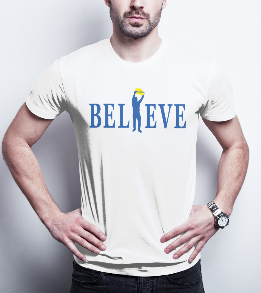 Jarred Kelenic Believe Blue Silhouette Holding Sign T-Shirt
