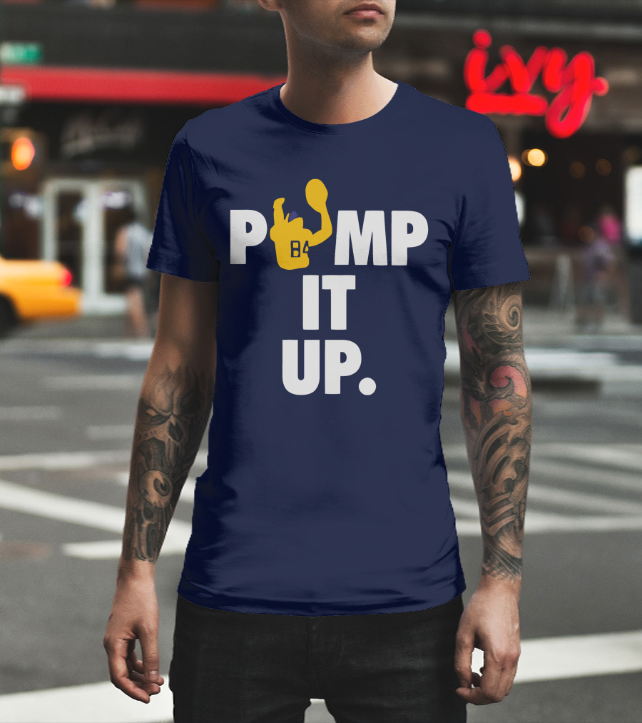 Pump It Up Blue B4 Ninety Football Gesture T-Shirt