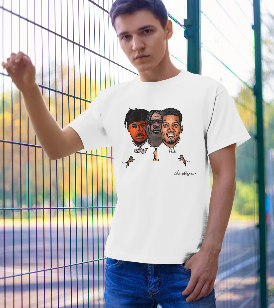 Joe Burrow Ja'Marr Chase Tee Higgins Tyler Boyd Bengals Football Faces And Chains T-Shirt